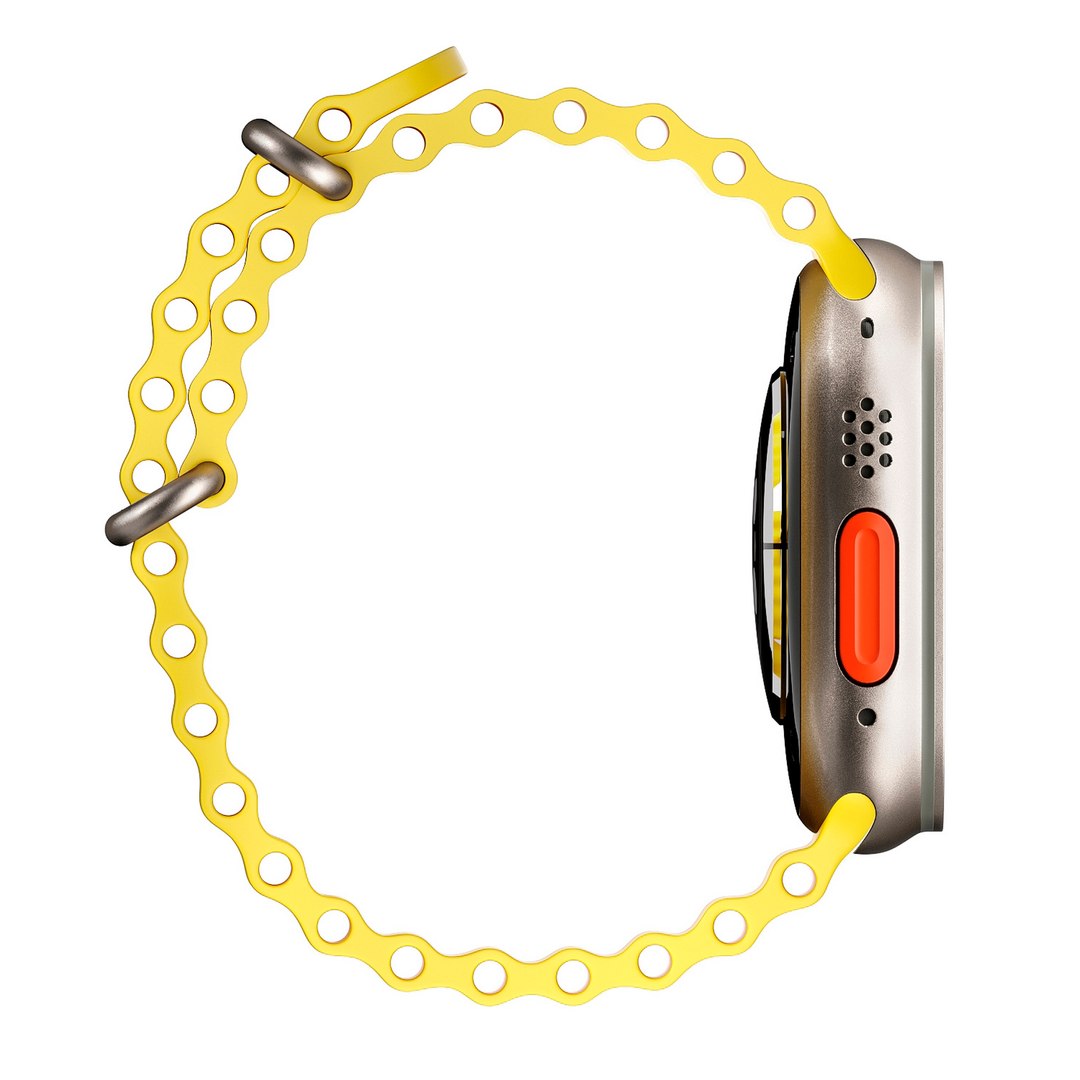 3D Apple Watch Ultra Yellow Ocean Band Model - TurboSquid 2053809