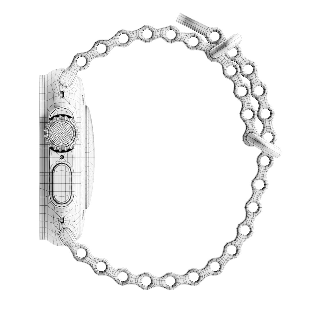 3D Apple Watch Ultra Yellow Ocean Band Model - TurboSquid 2053809