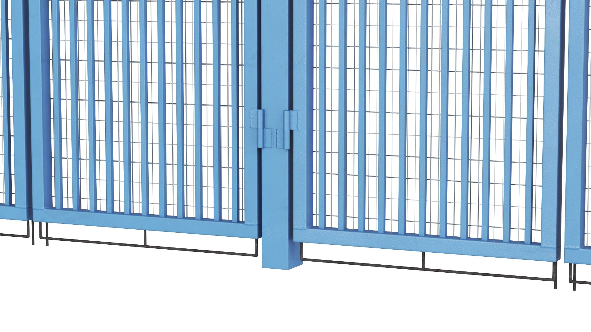 Industrial Gates With Fence Segment 3D Model - TurboSquid 2328183