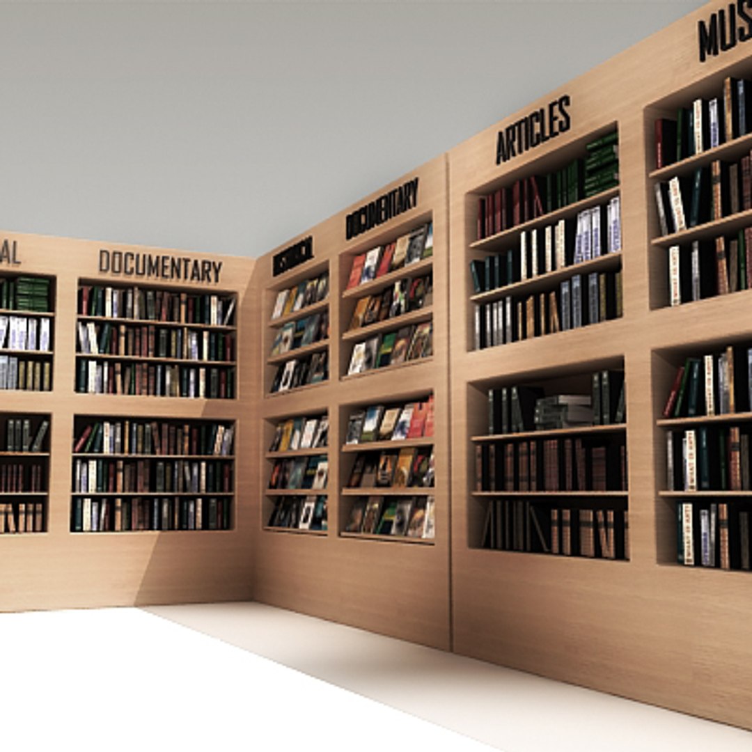 Bookshelves Books 3d Model