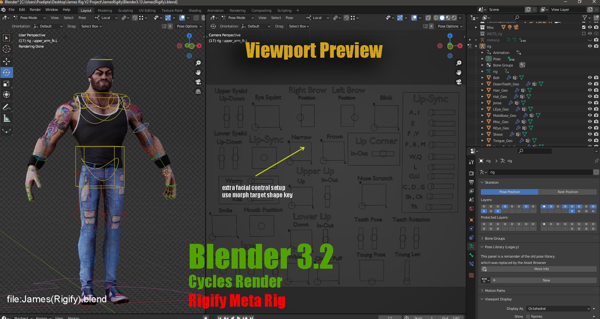 3D James Cartoon Rig V2 - TurboSquid 2122634