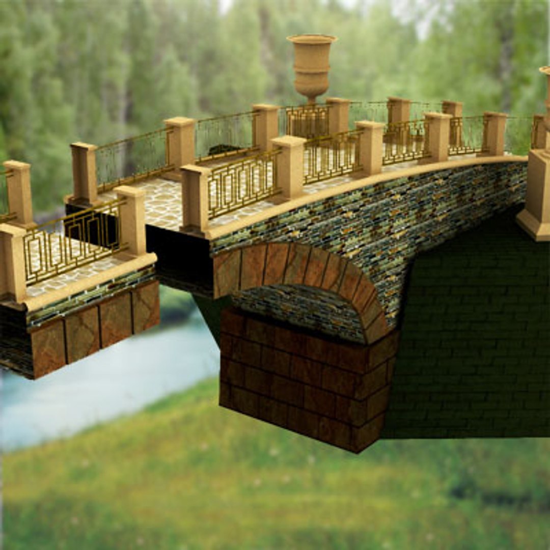 stone medieval bridge 3d 3ds