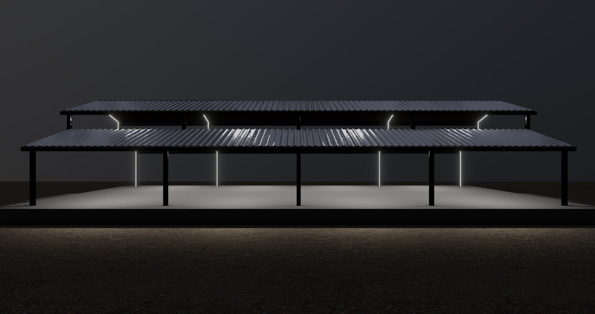 3D Steel Structure Warehouse - Type-5 - TurboSquid 2151945