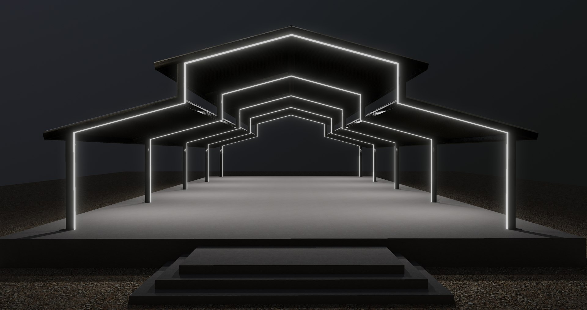3D Steel Structure Warehouse - Type-5 - TurboSquid 2151945
