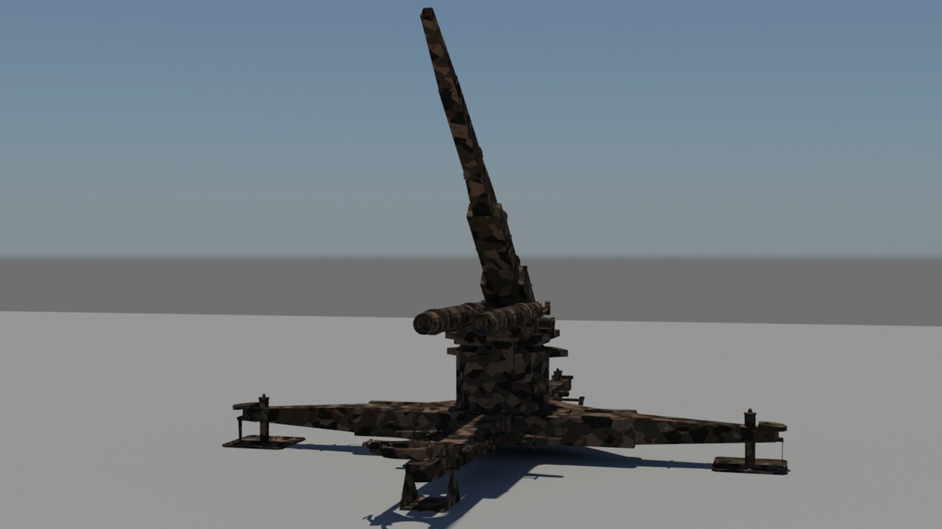 3d model flak gun military camouflage
