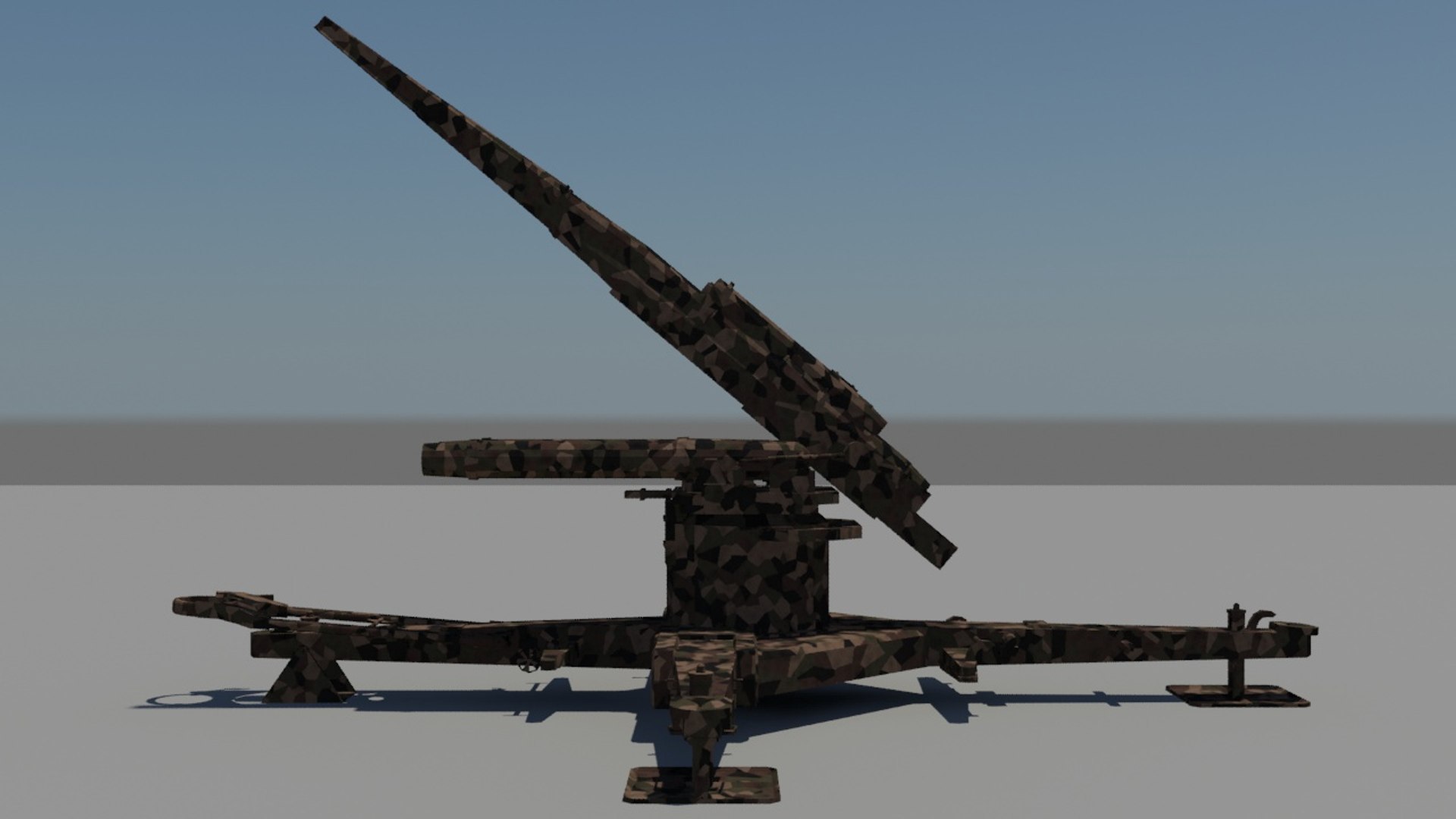3d model flak gun military camouflage