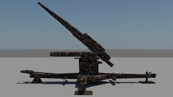 3d model flak gun military camouflage