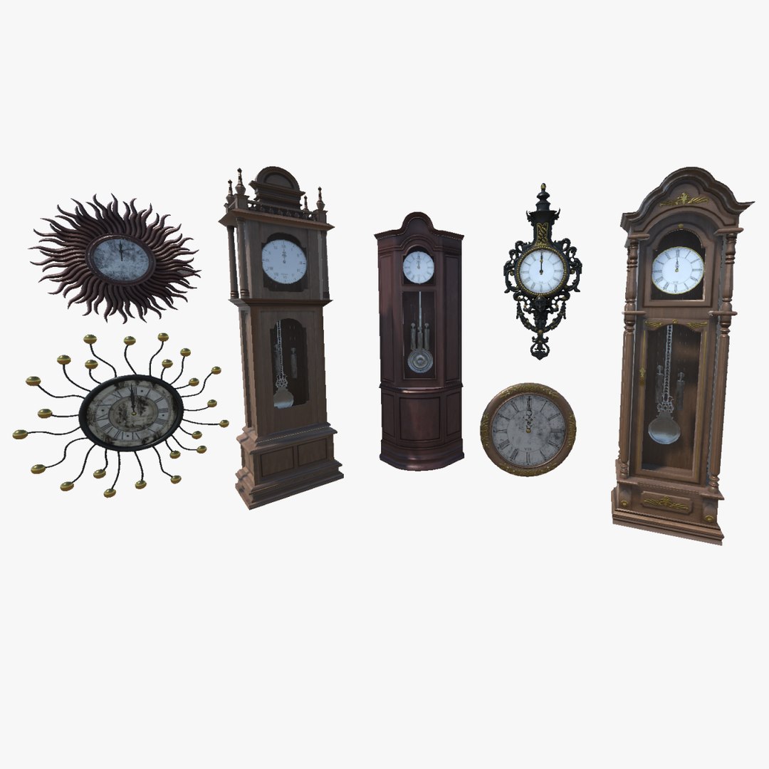 modelo 3d Giant PBR Vintage Clocks Collection - TurboSquid 1979637