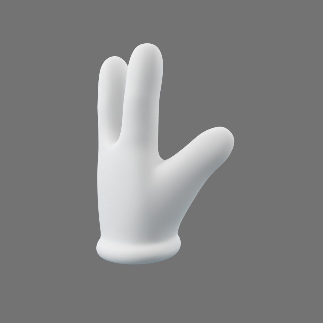 Gloved Hand 3 Fingers 3D Model - TurboSquid 1395948