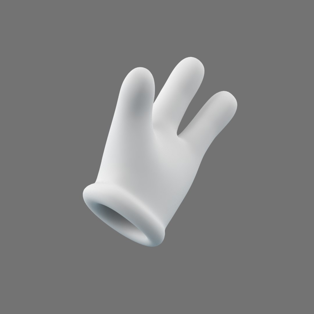 Gloved Hand 3 Fingers 3D Model - TurboSquid 1395948