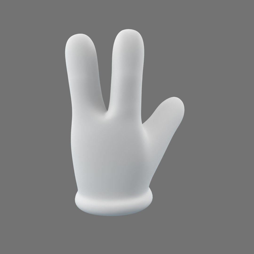 Gloved Hand 3 Fingers 3D Model - TurboSquid 1395948
