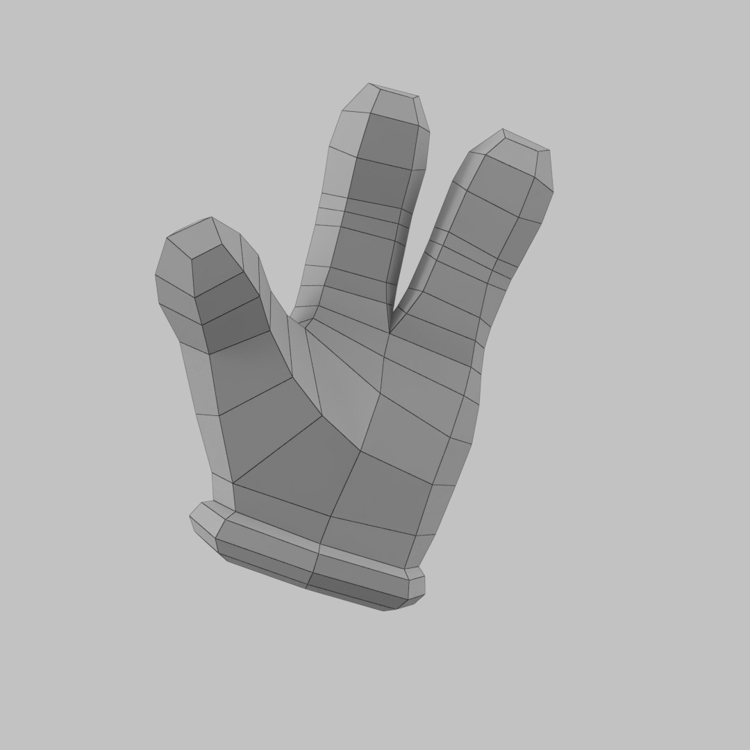 Gloved Hand 3 Fingers 3D Model - TurboSquid 1395948