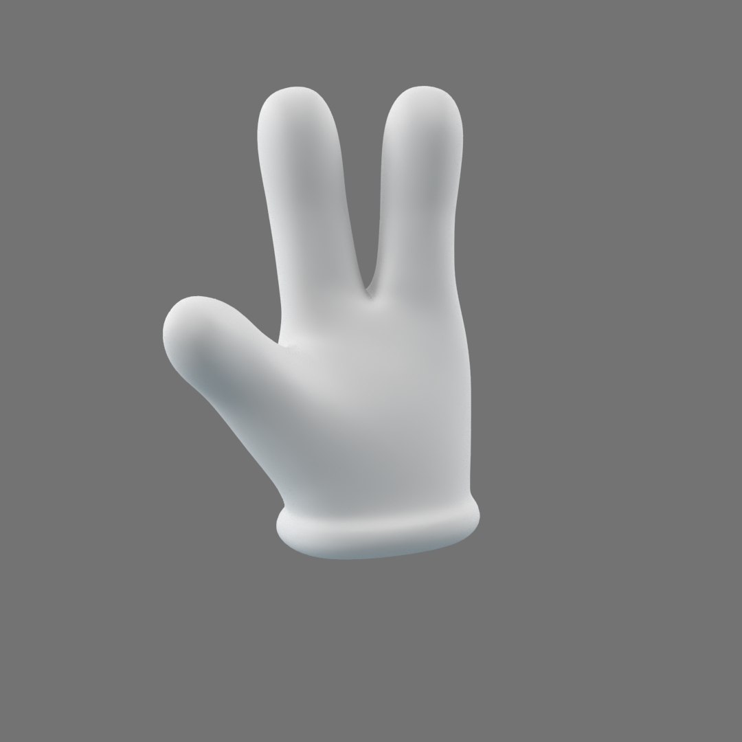 Gloved Hand 3 Fingers 3D Model - TurboSquid 1395948