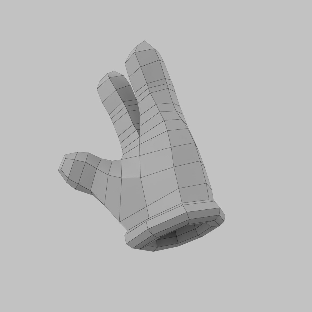 Gloved Hand 3 Fingers 3D Model - TurboSquid 1395948