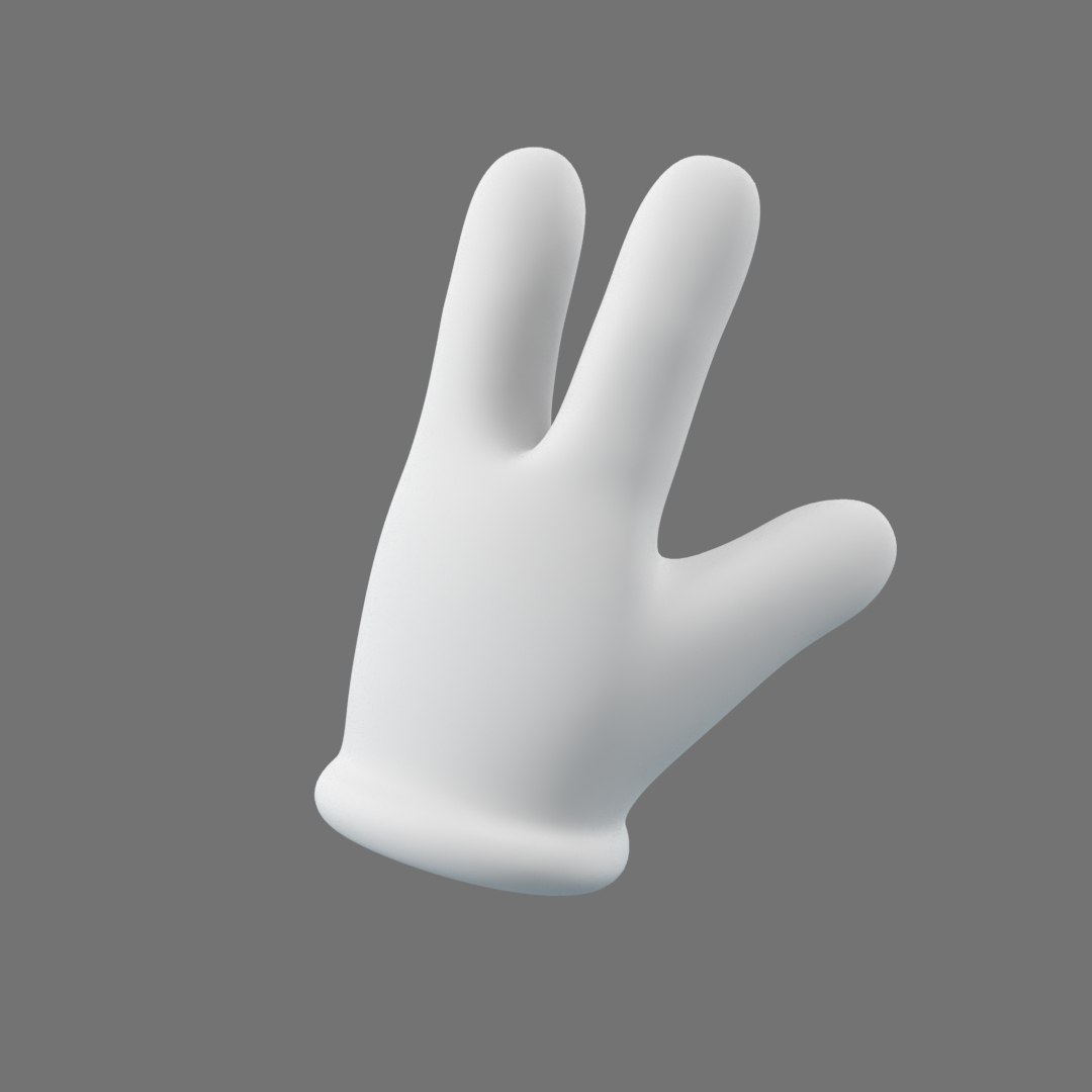 Gloved Hand 3 Fingers 3D Model - TurboSquid 1395948