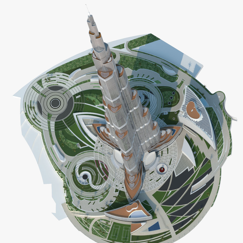 burj khalifa dubai 3d model