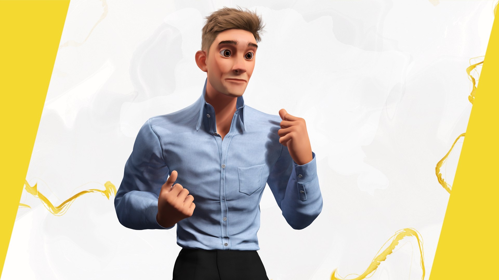 Toon Modern Man Classic In Slim Fit Clothes 3D Model - TurboSquid 2279055