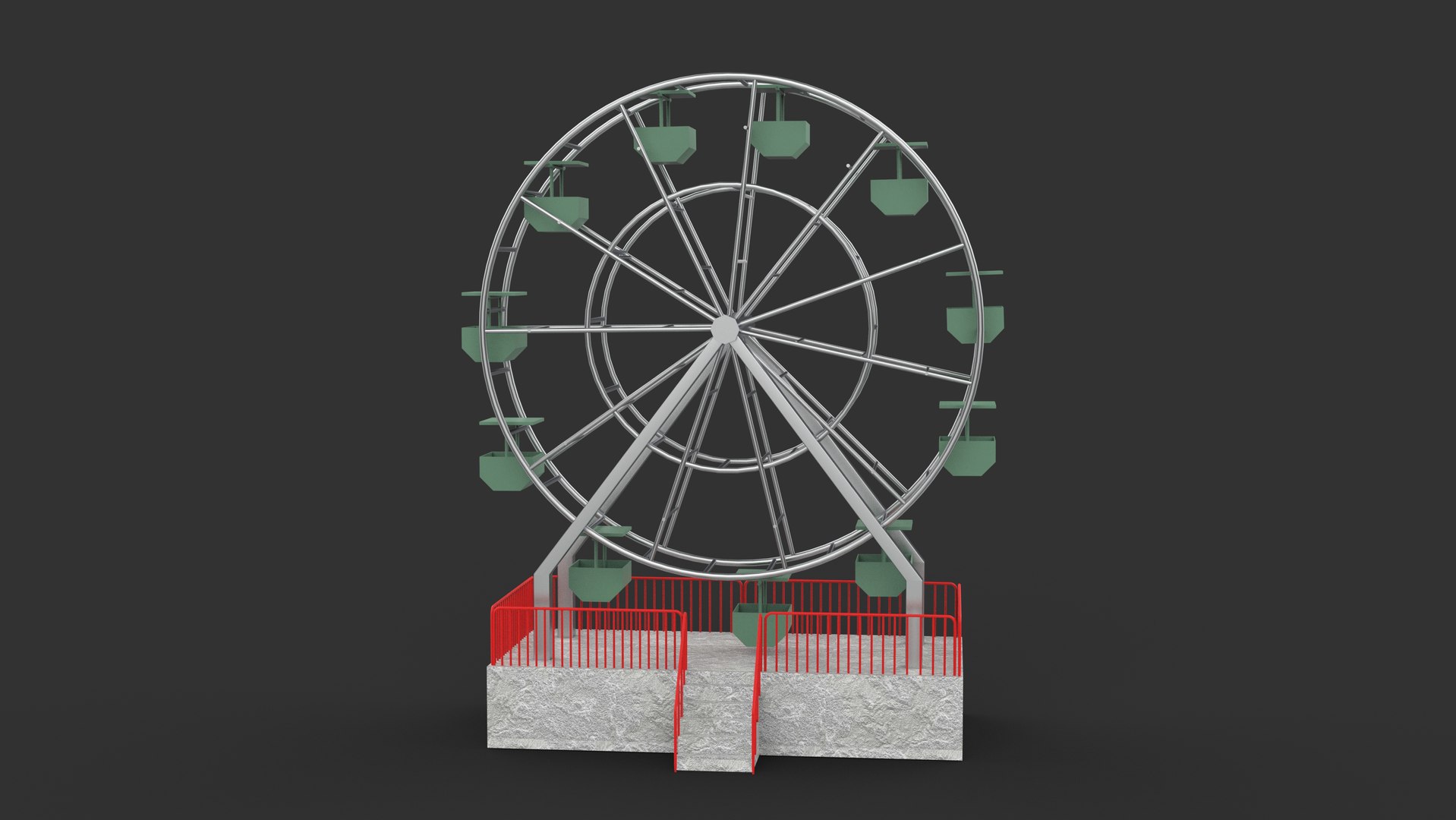 3D Abandoned Ferris Wheel 3D Model - TurboSquid 2378077