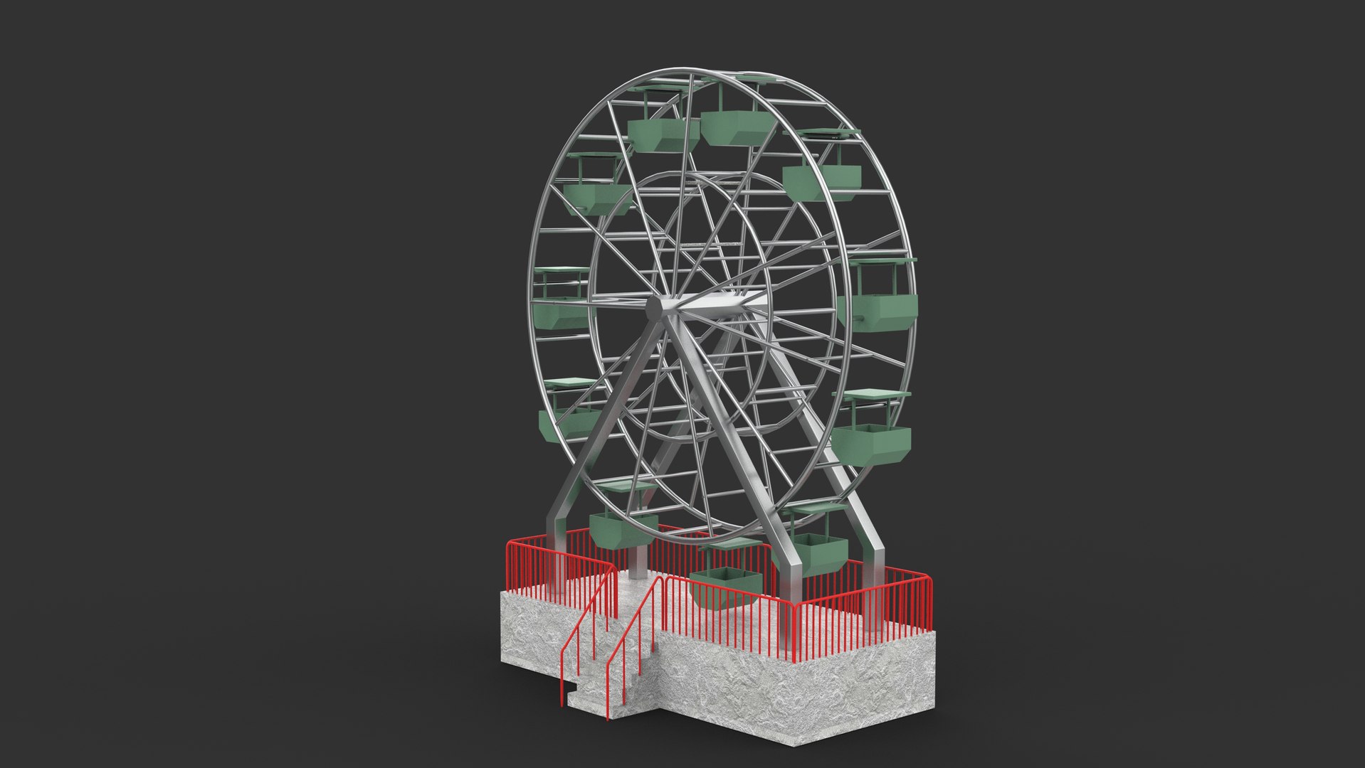 3D Abandoned Ferris Wheel 3D Model - TurboSquid 2378077