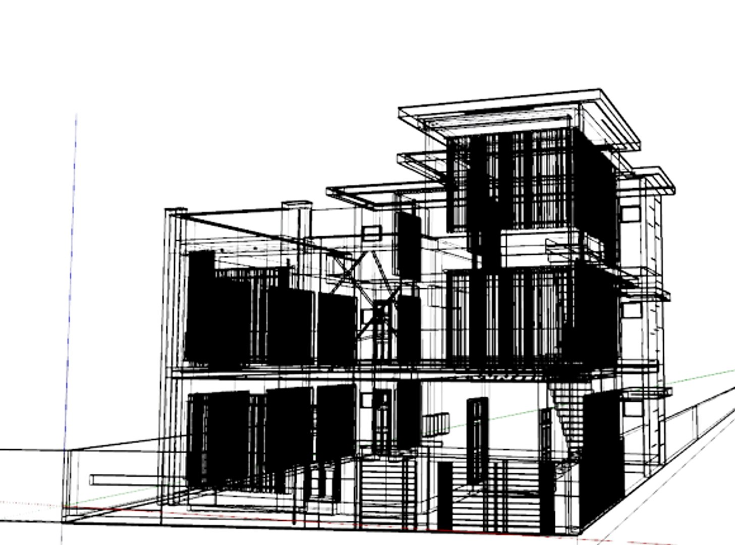 3D Sleek And Contemporary Modern Front Elevation Design - 3D SketchUp ...