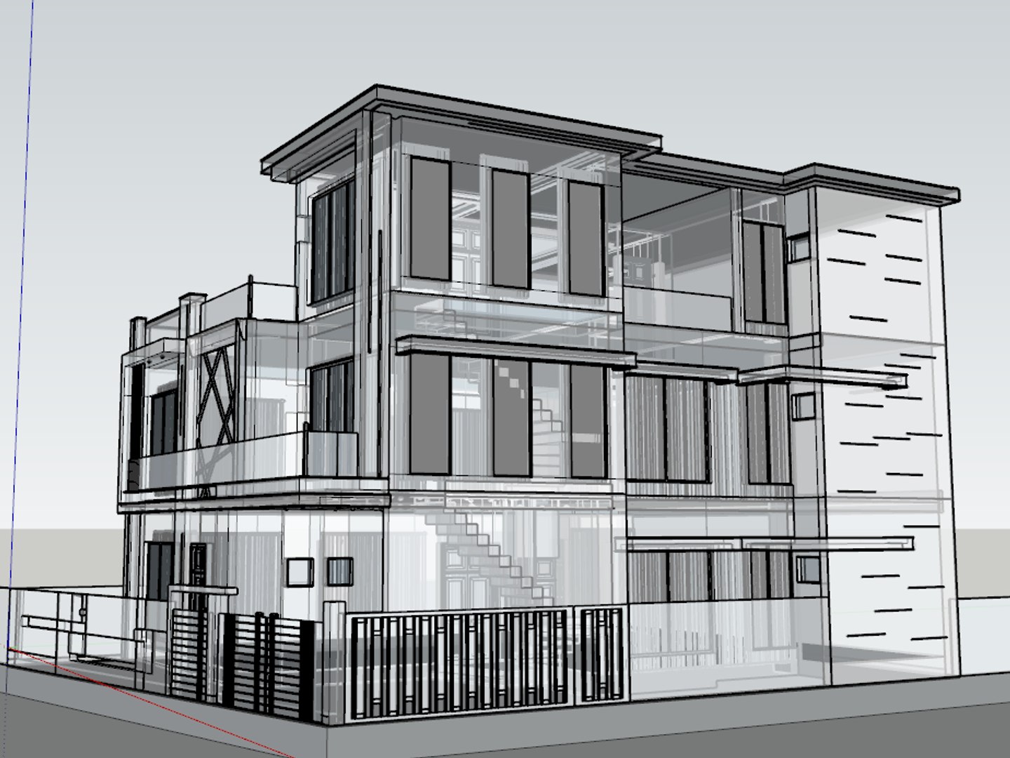 3D Sleek And Contemporary Modern Front Elevation Design - 3D SketchUp ...