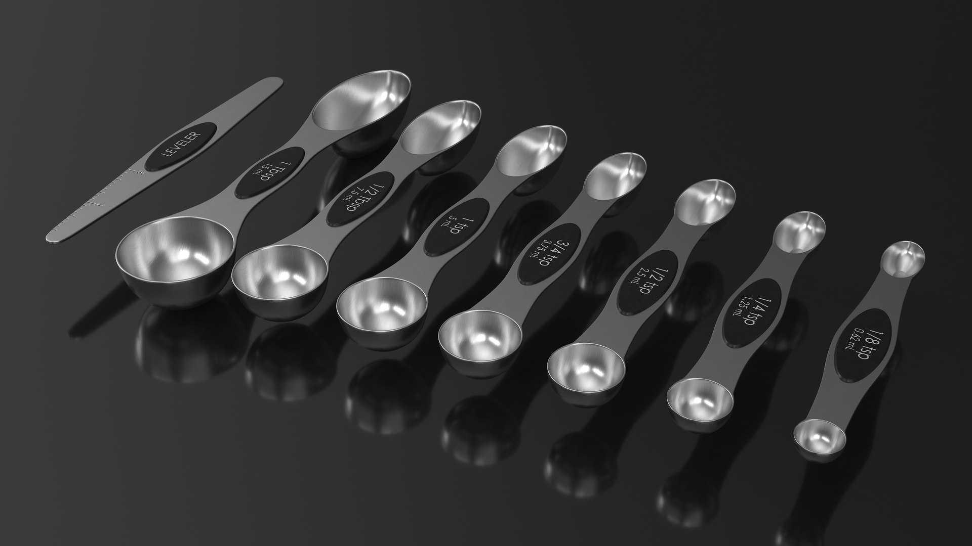 3D model Measuring Spoons Set - TurboSquid 2040487