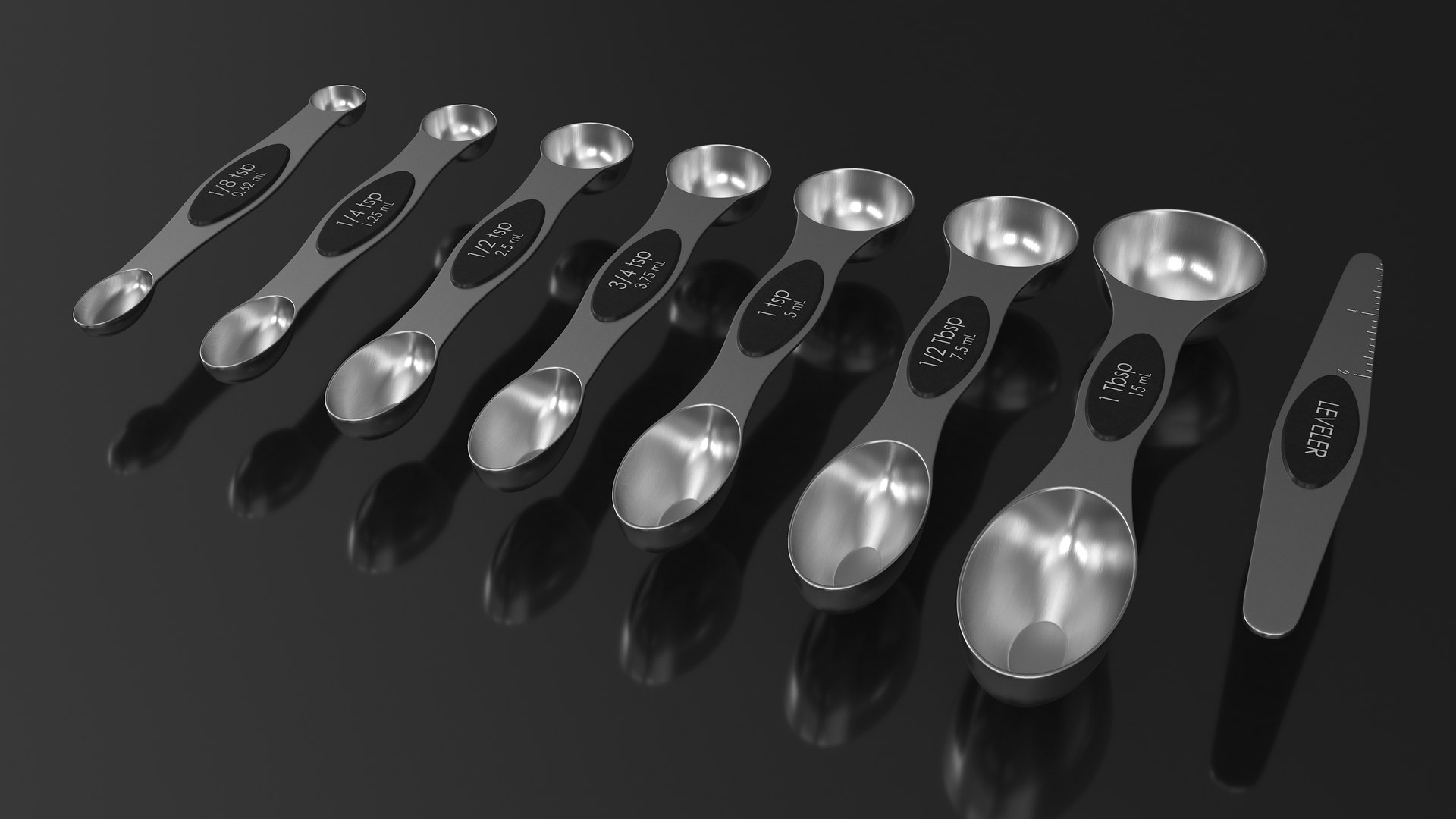 3D model Measuring Spoons Set - TurboSquid 2040487
