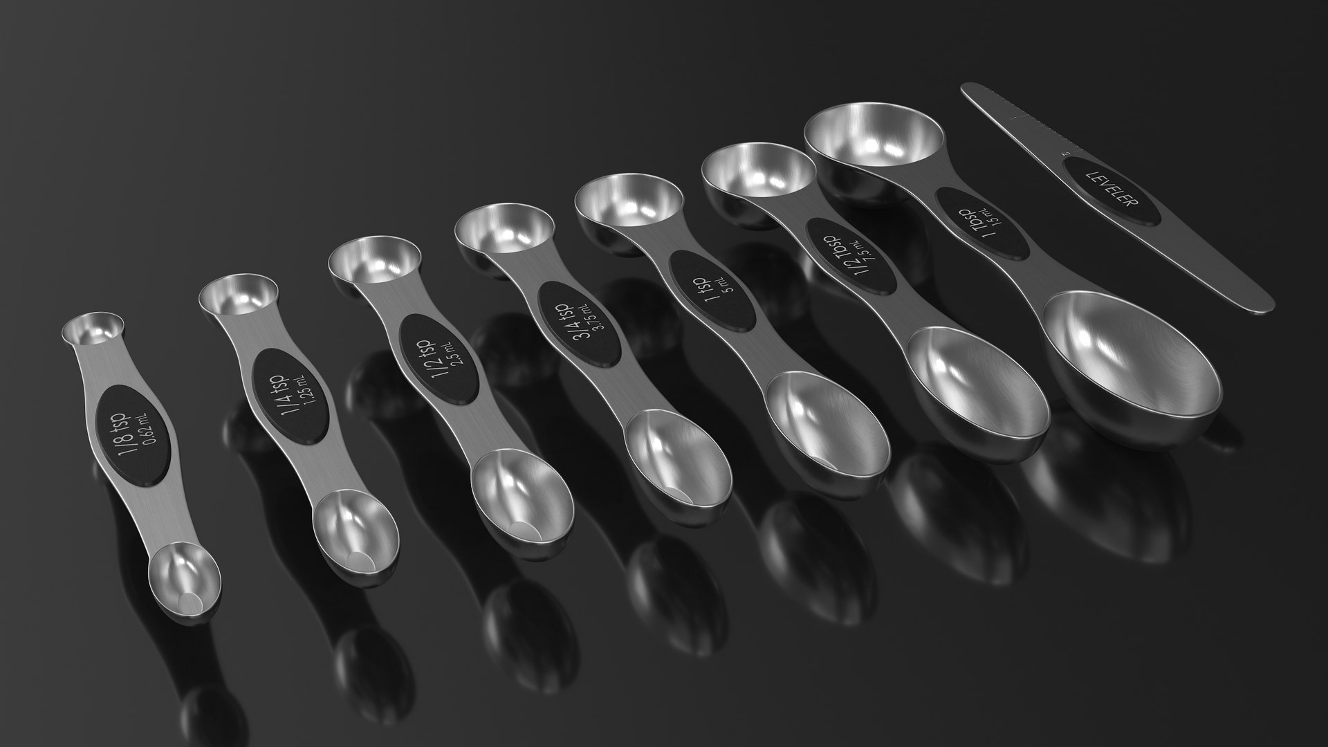 3D model Measuring Spoons Set - TurboSquid 2040487