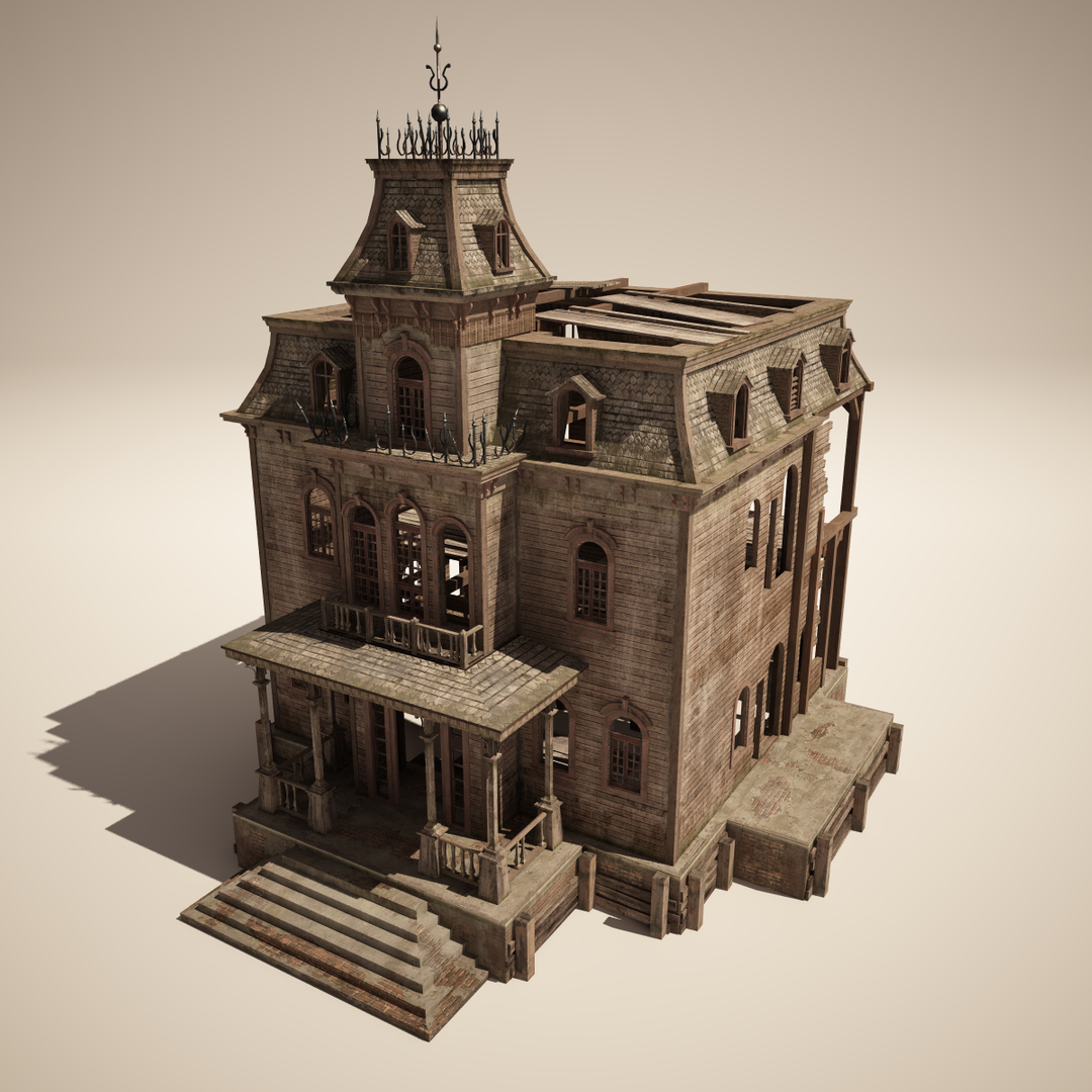 3d old abandoned house interior model