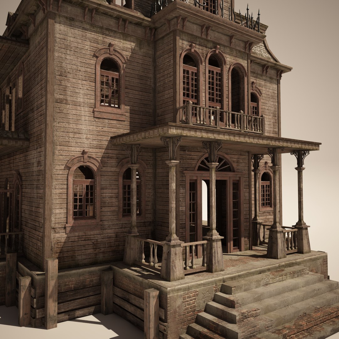 3d old abandoned house interior model