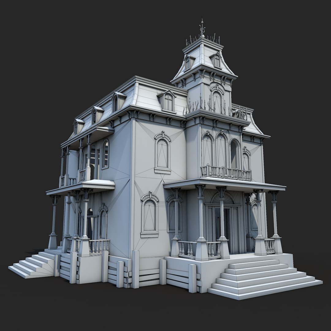 3d old abandoned house interior model