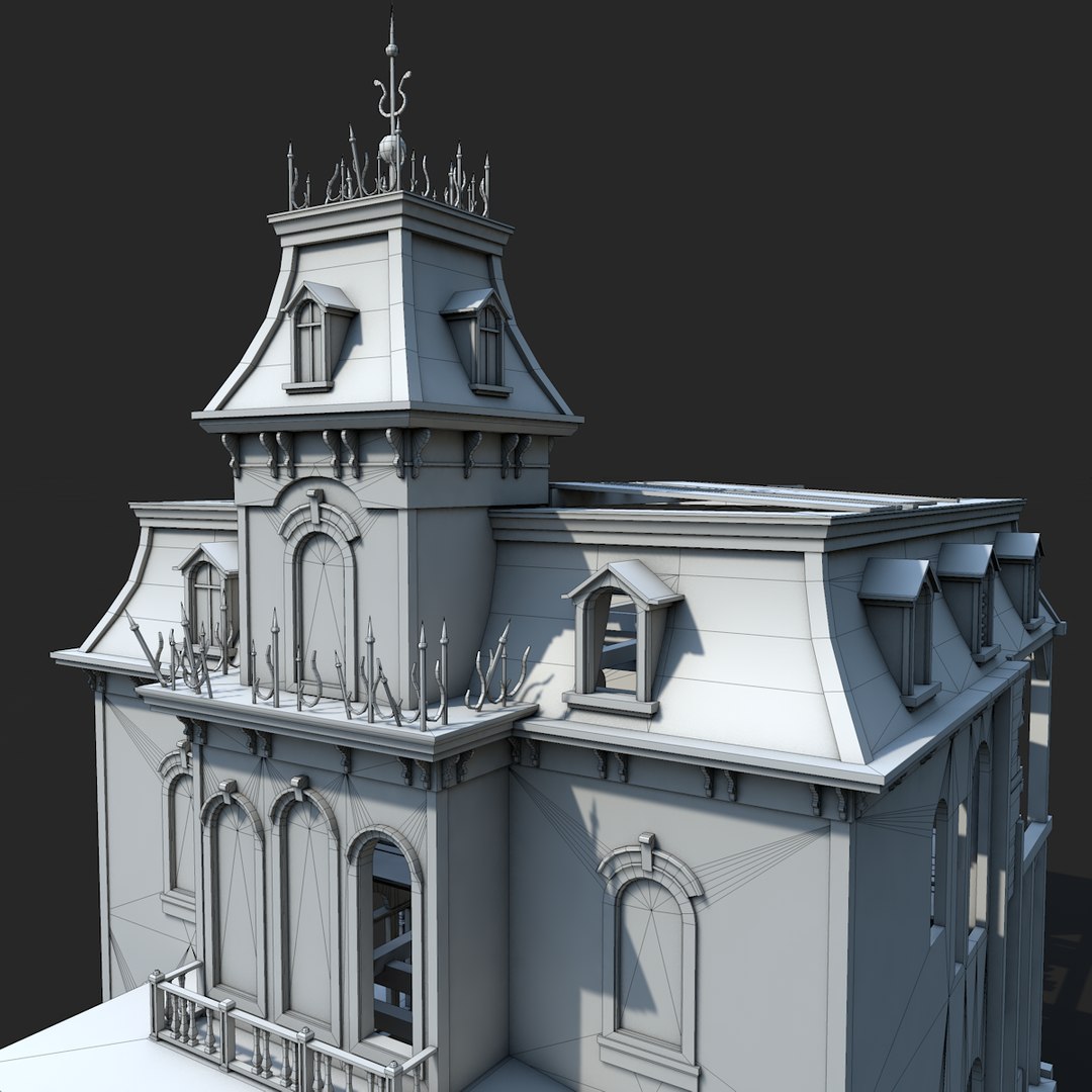 3d old abandoned house interior model