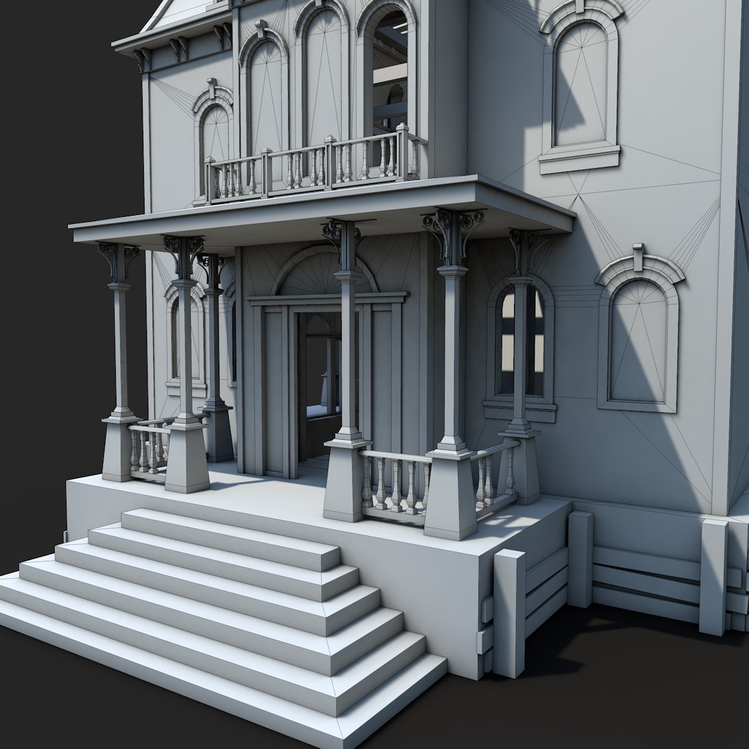 3d old abandoned house interior model