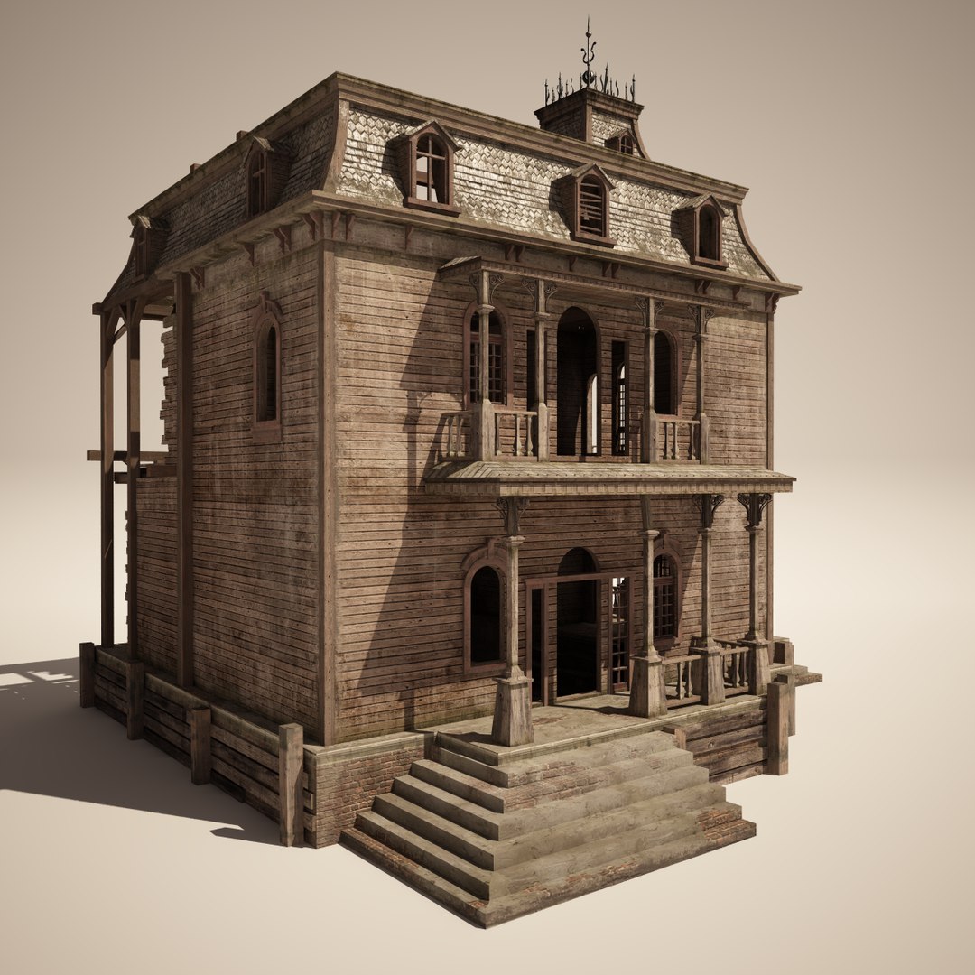 3d old abandoned house interior model