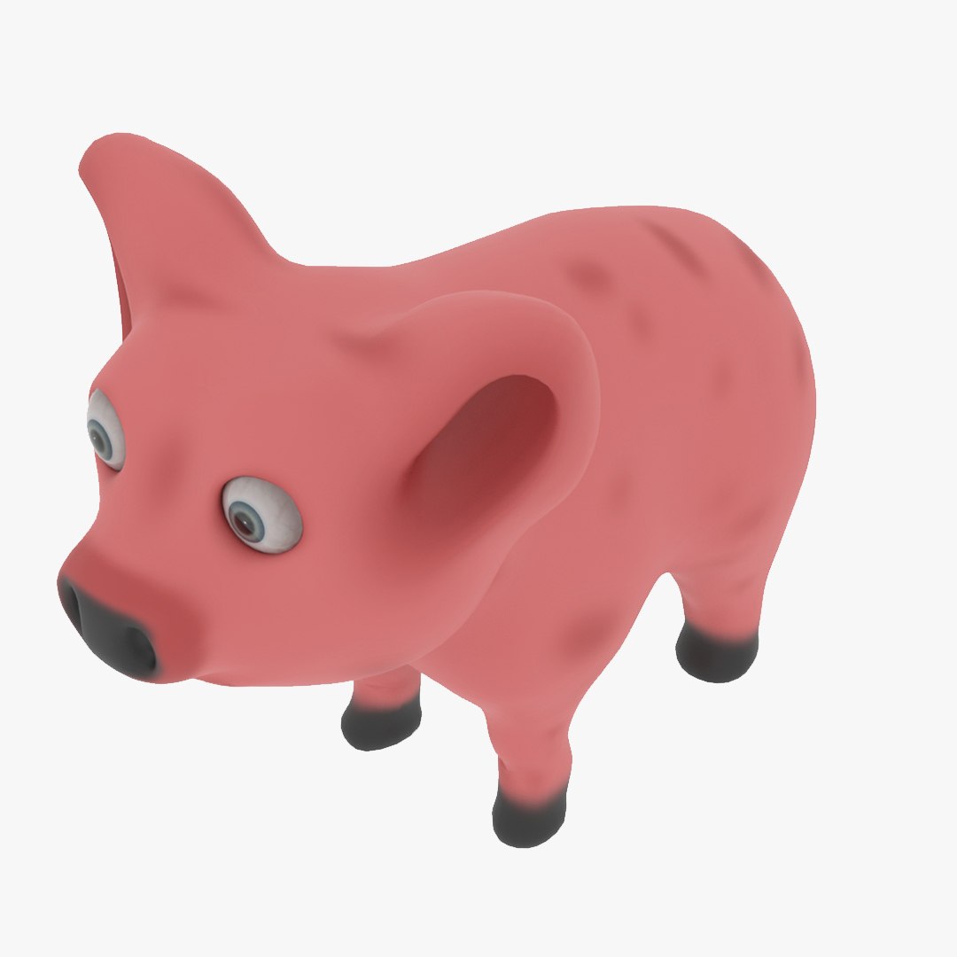 Cartoon Pig Character 3D Model - TurboSquid 1401515