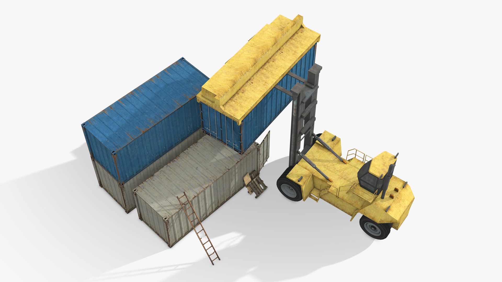 3D Scene Reach Stacker Cargo Containers - TurboSquid 1531762