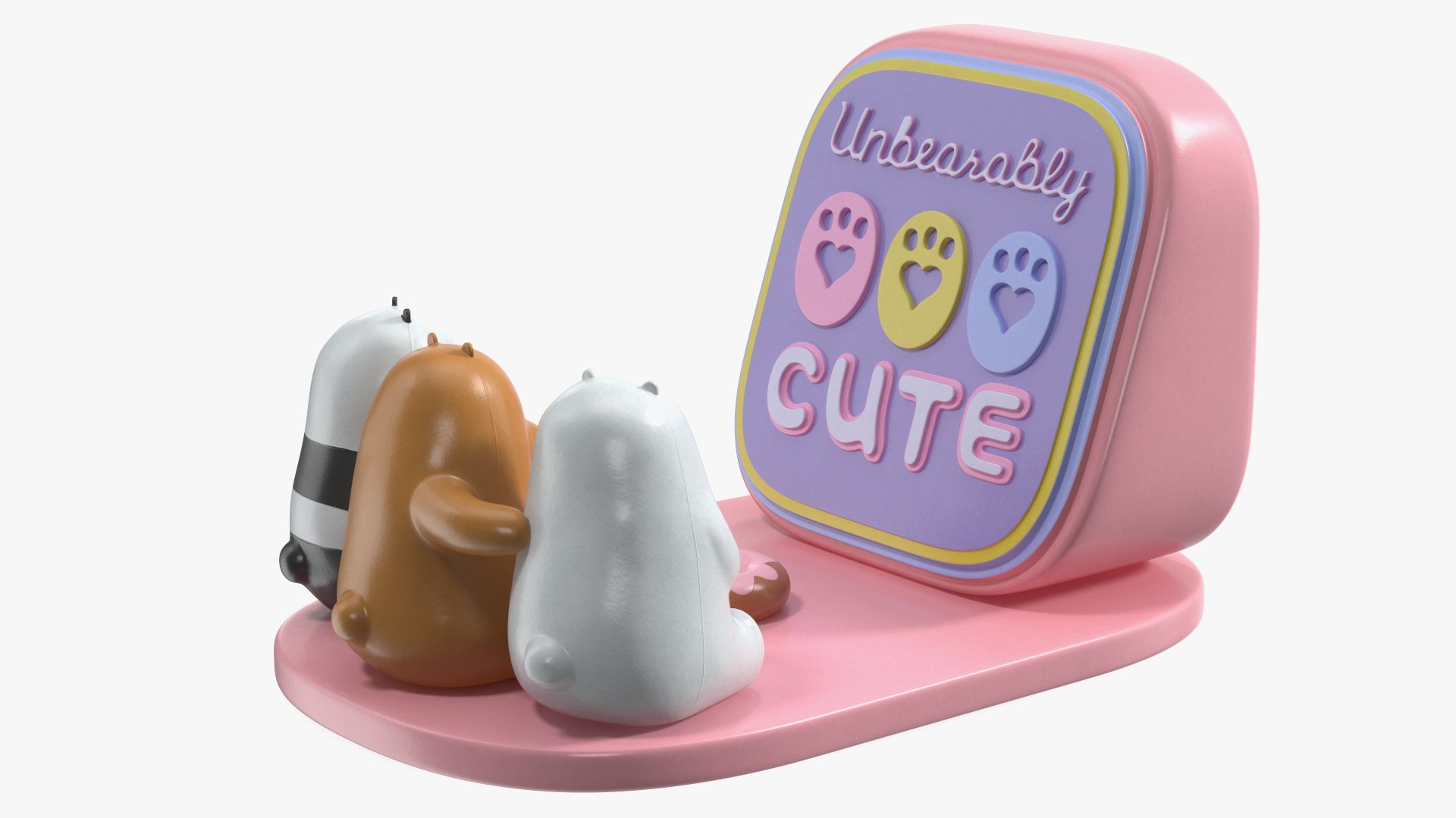 Phone Holder We Bare Bears Unbearably Cute Model - TurboSquid 2054451
