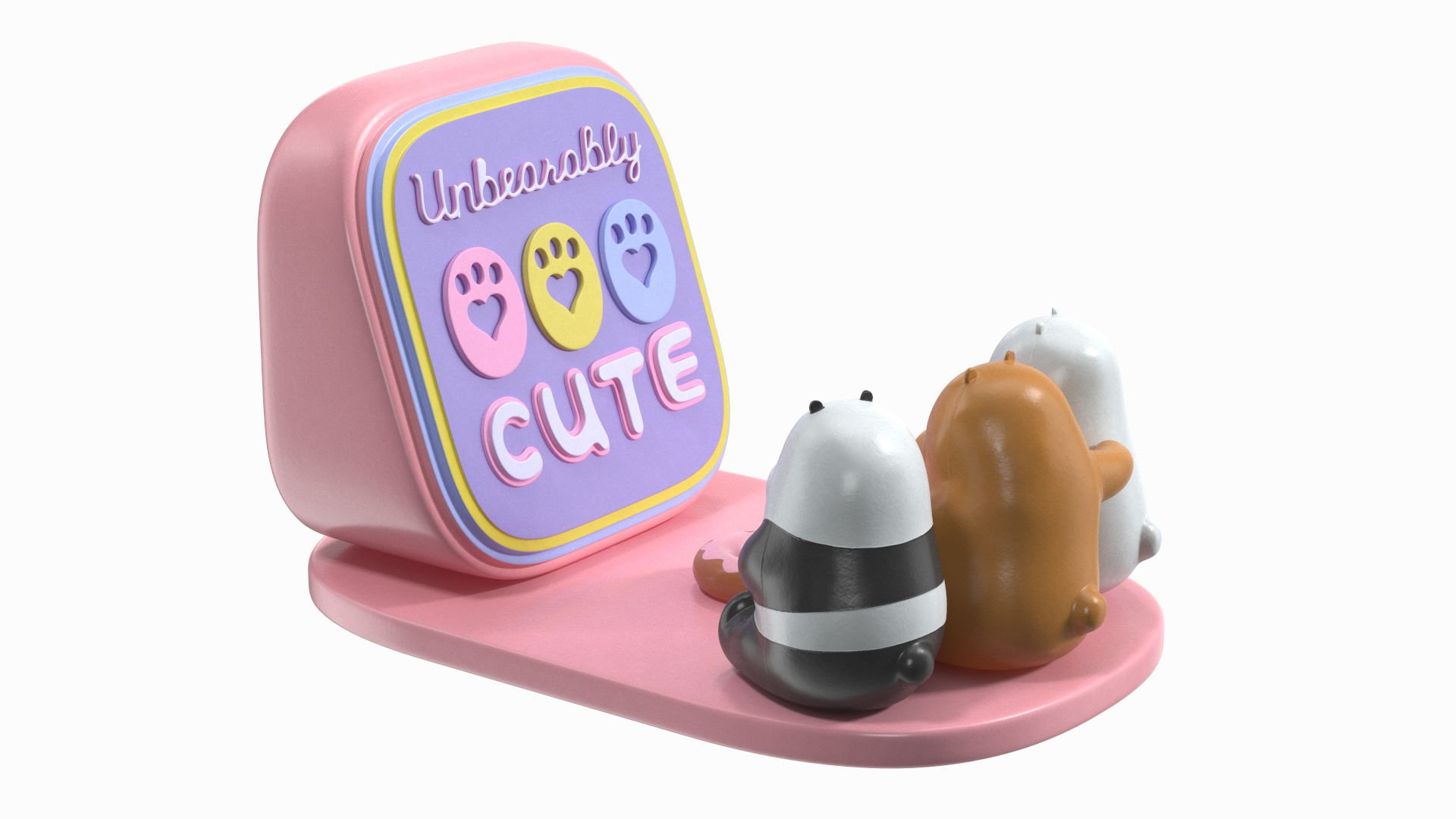 Phone Holder We Bare Bears Unbearably Cute Model - TurboSquid 2054451