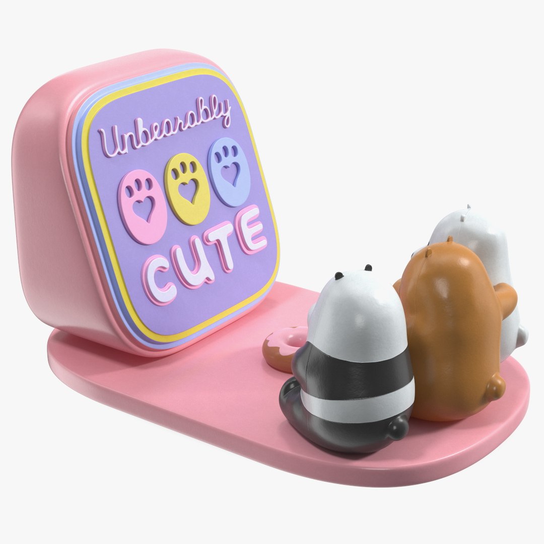 Phone Holder We Bare Bears Unbearably Cute model - TurboSquid 2054451