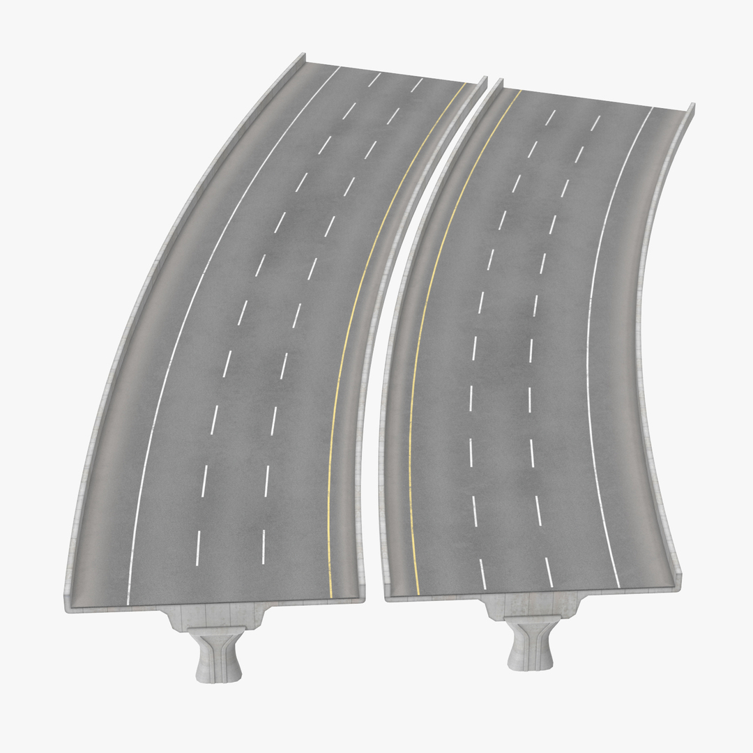 Lane onramp highways 3D model - TurboSquid 1358342