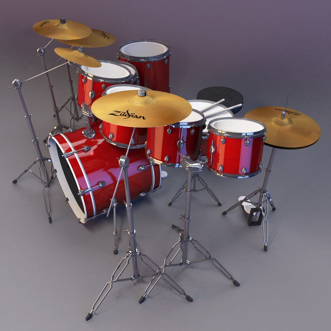 3d Drum Set Drumset Model