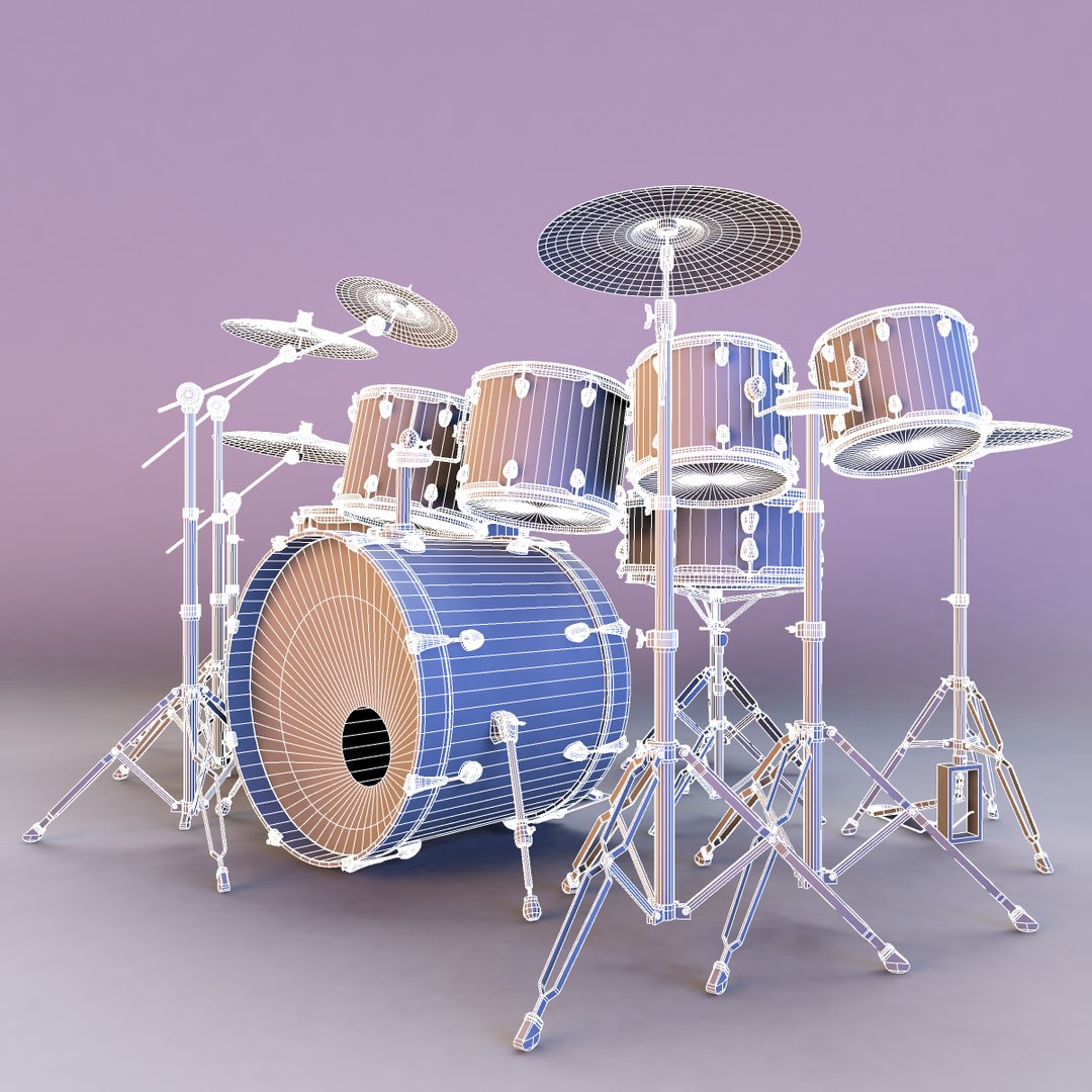 3d Drum Set Drumset Model