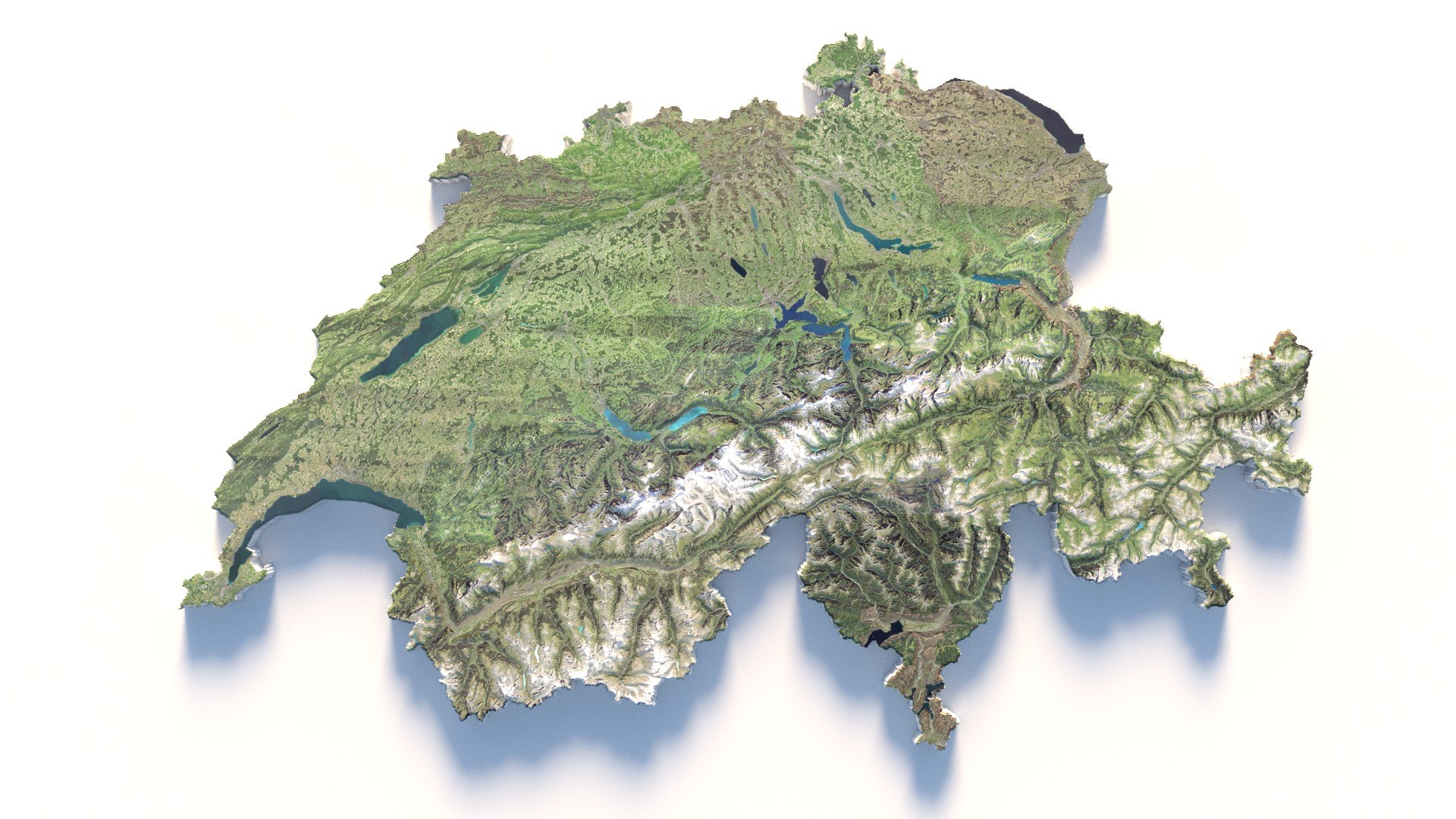 3D Model Switzerland Terrain Map - TurboSquid 2336771