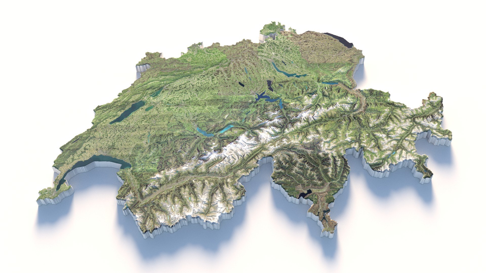 3D Model Switzerland Terrain Map - TurboSquid 2336771