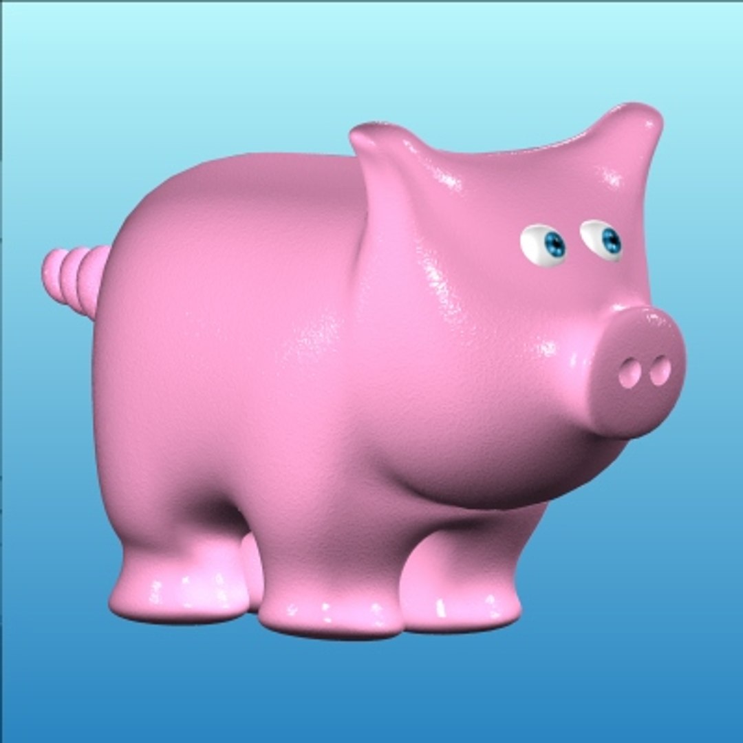 3d cartoon pig model