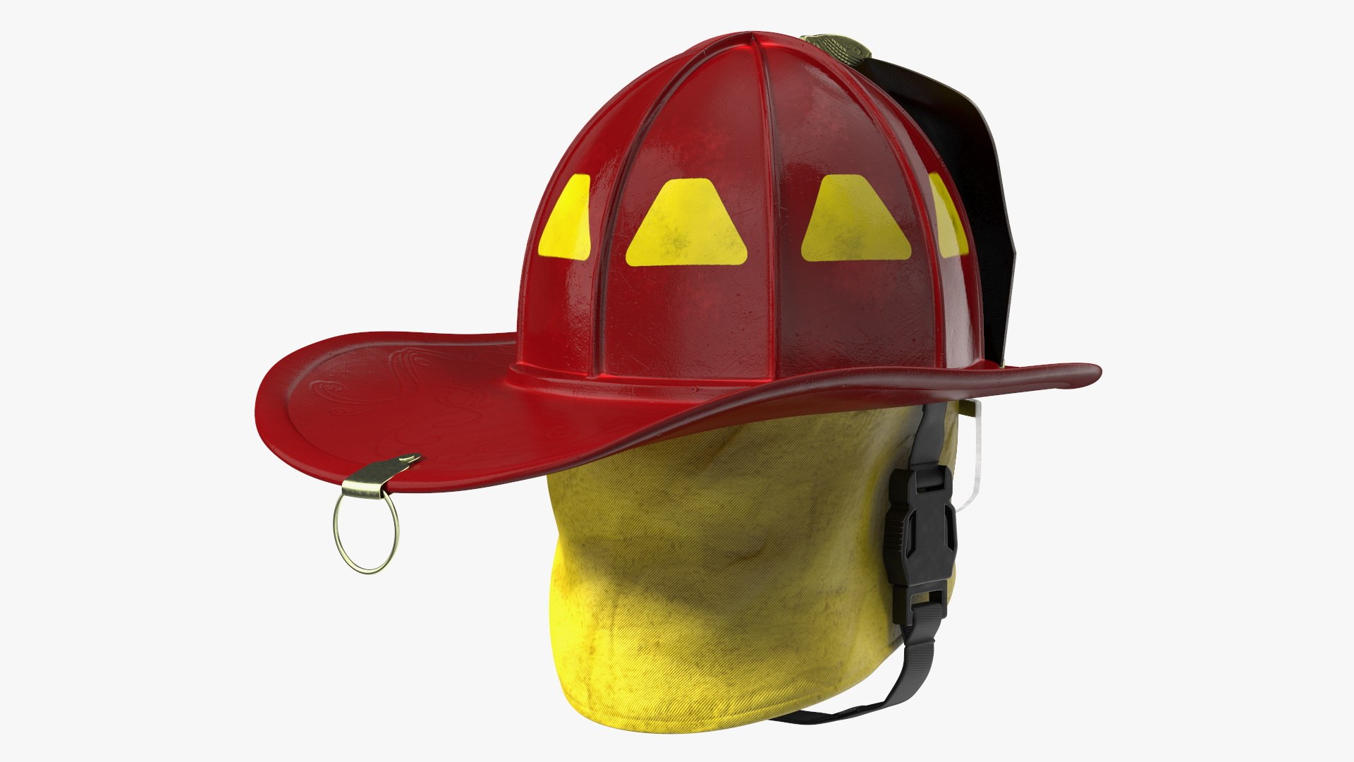 3D Traditional Firefighter Helmet With Neck Protector Model ...