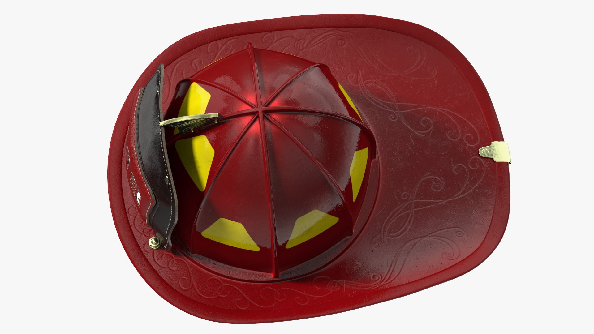 3D Traditional Firefighter Helmet With Neck Protector Model ...