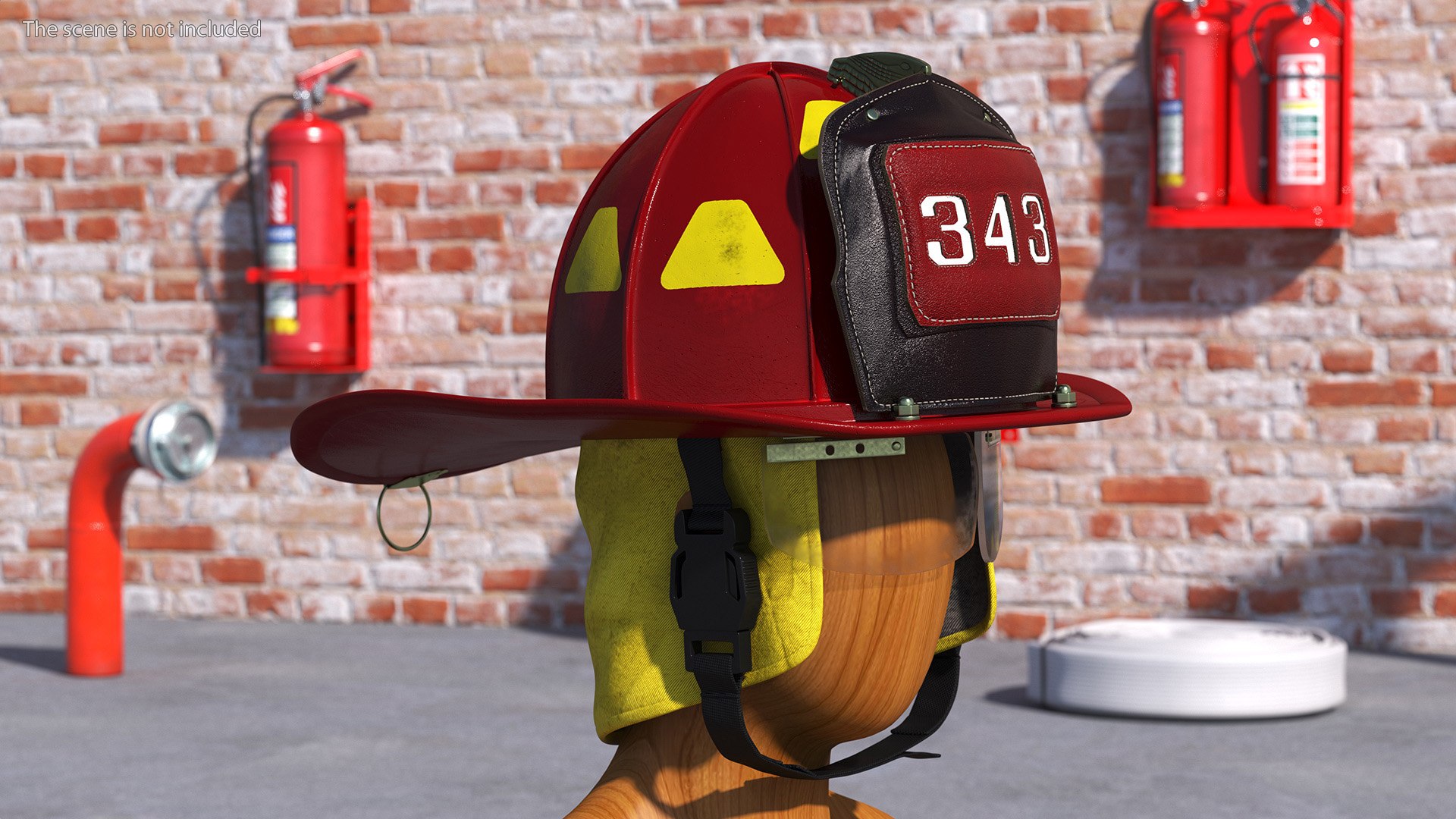 3D Traditional Firefighter Helmet With Neck Protector Model ...