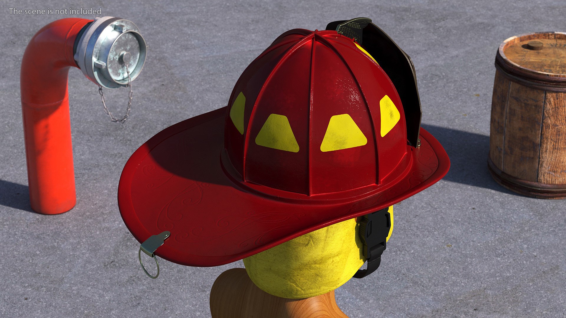 3D Traditional Firefighter Helmet With Neck Protector Model ...