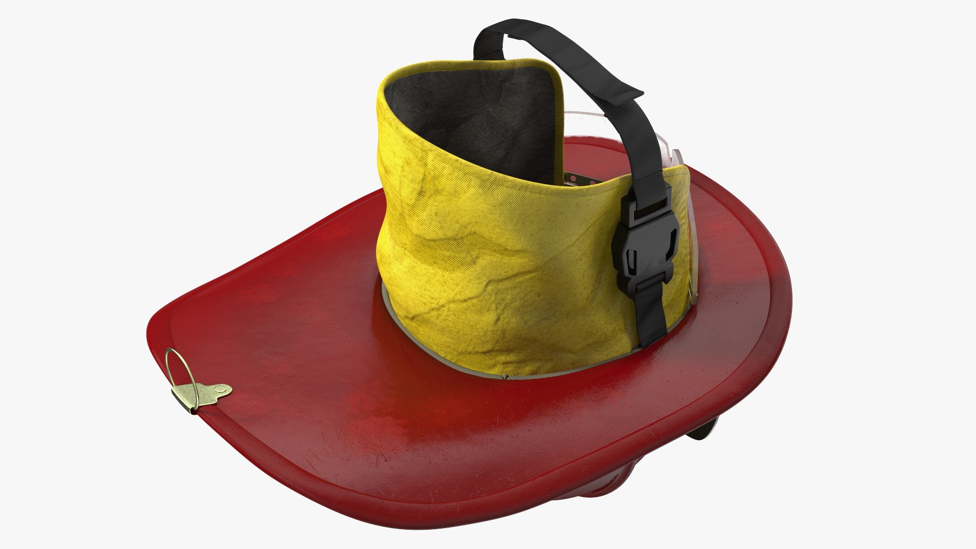 3D Traditional Firefighter Helmet With Neck Protector Model ...
